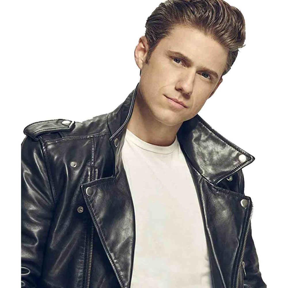 Get Grease Danny Zuko Leather Jacket | Aaron Tveit Jacket