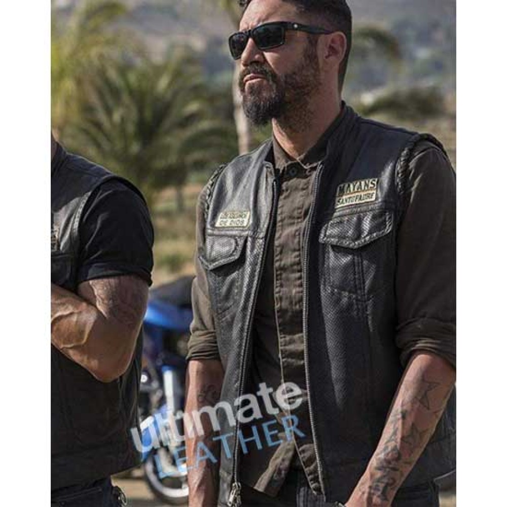 Clayton Cardenas Vest | Mayans M.c. Angel Reyes Leather Vest