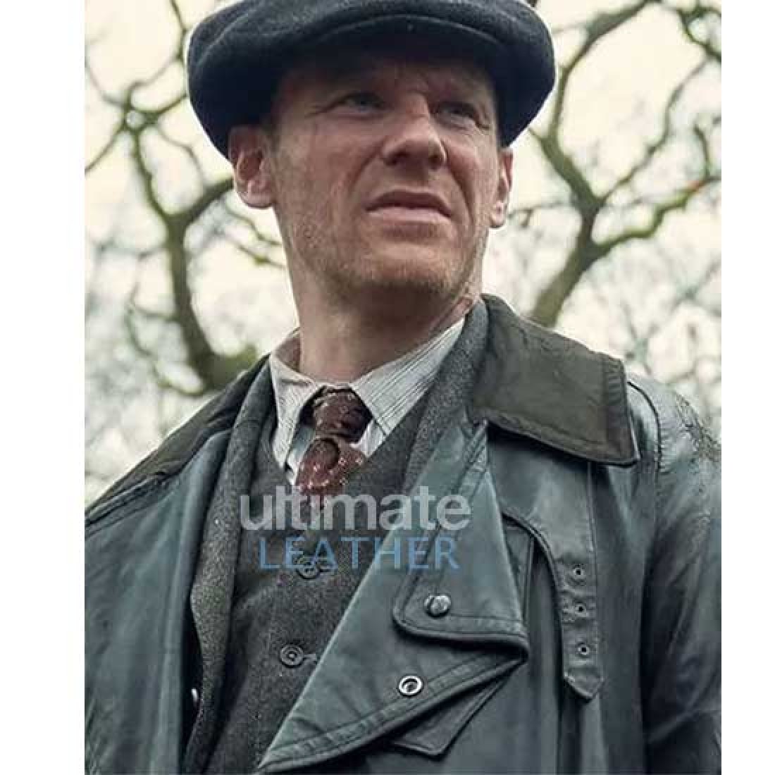 Brian Gleeson Leather Coat | Peaky Blinders Jimmy Mccavern Outfit