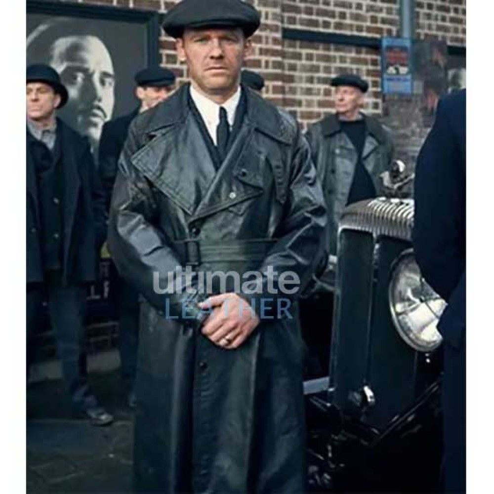 Brian Gleeson Leather Coat | Peaky Blinders Jimmy Mccavern Outfit