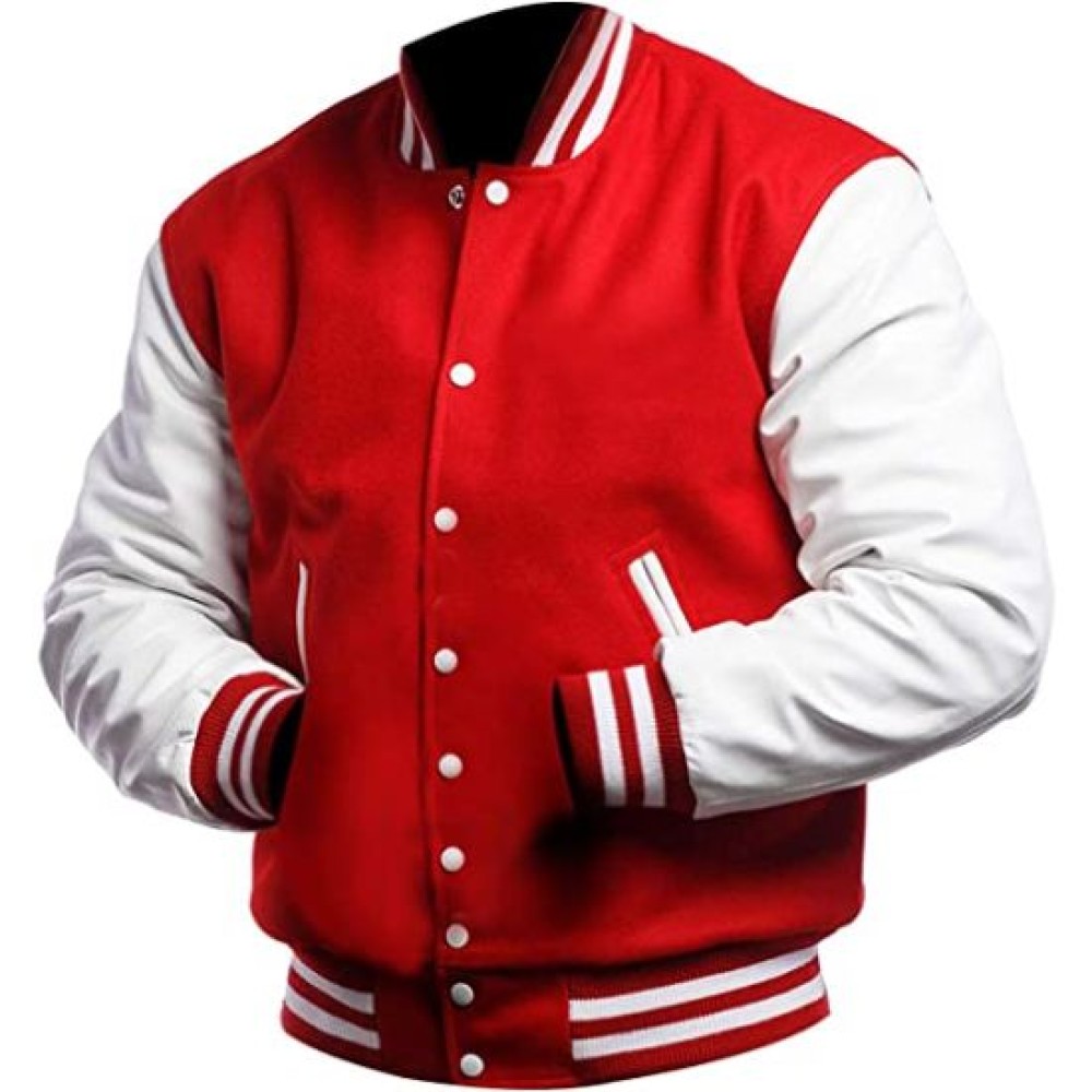 Buy Bomber Men's Varsity Black and White Jacket