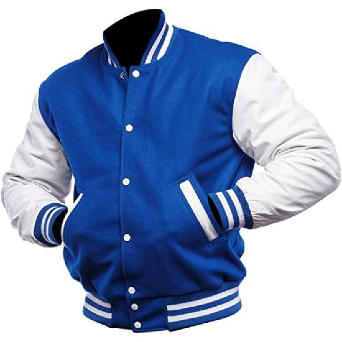 Buy Bomber Men's Varsity Black and White Jacket