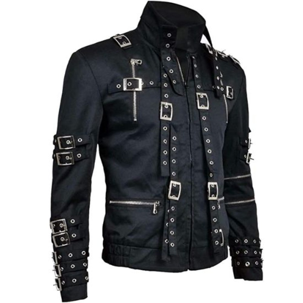 Mens Vintage Pop Belted Jacket | Concert Black Jacket