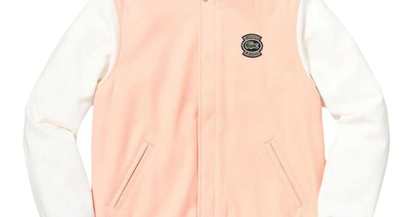 Lacoste x Supreme Varsity Jacket | Peach & White Jacket